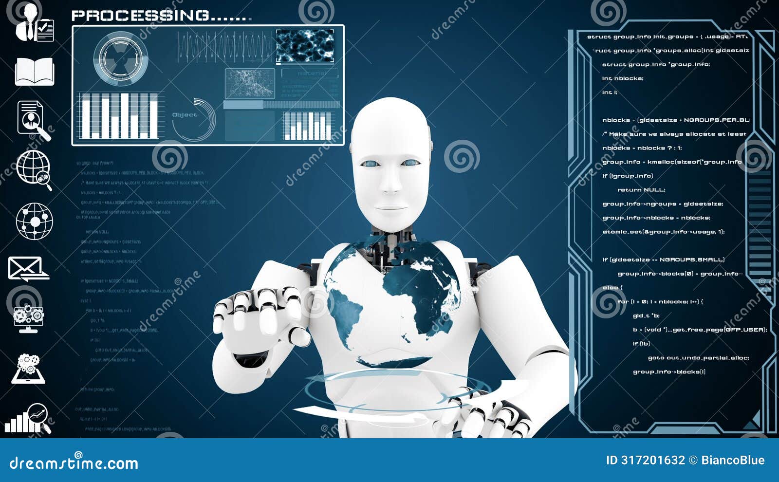 MLP Futuristic Robot, Artificial Intelligence CGI Big Data Analytics ...