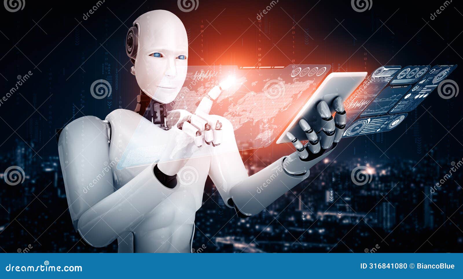 MLP Robot Humanoid Use Mobile Phone or Tablet for Big Data Analytic ...