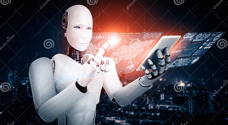 MLP Robot Humanoid Use Mobile Phone or Tablet for Big Data Analytic ...