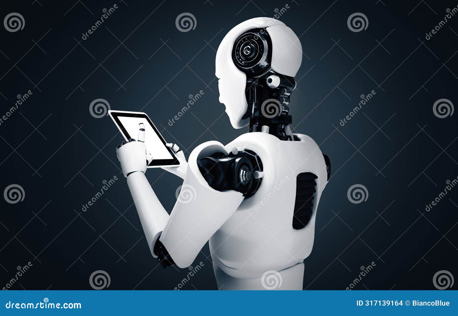 MLP Robot Humanoid Using Tablet Computer in Future Office Stock ...