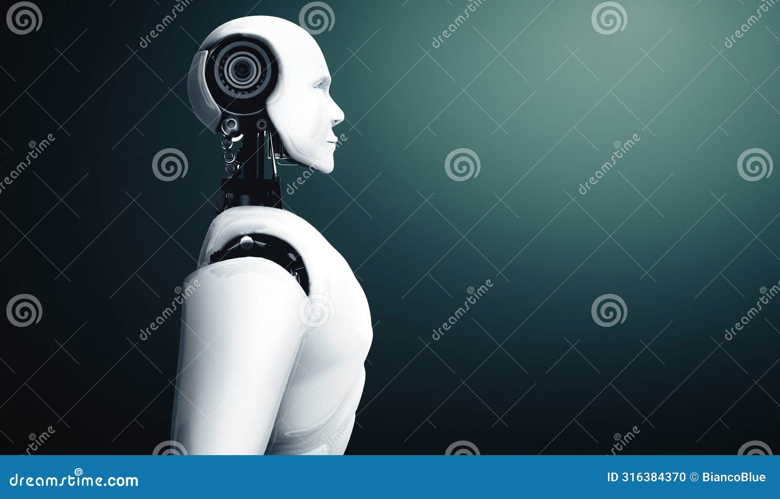MLP Standing Humanoid Robot Looking Forward on Clean Background Stock ...