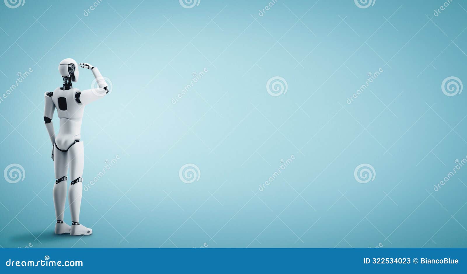 MLP Standing Humanoid Robot Looking Forward on Clean Background Stock ...