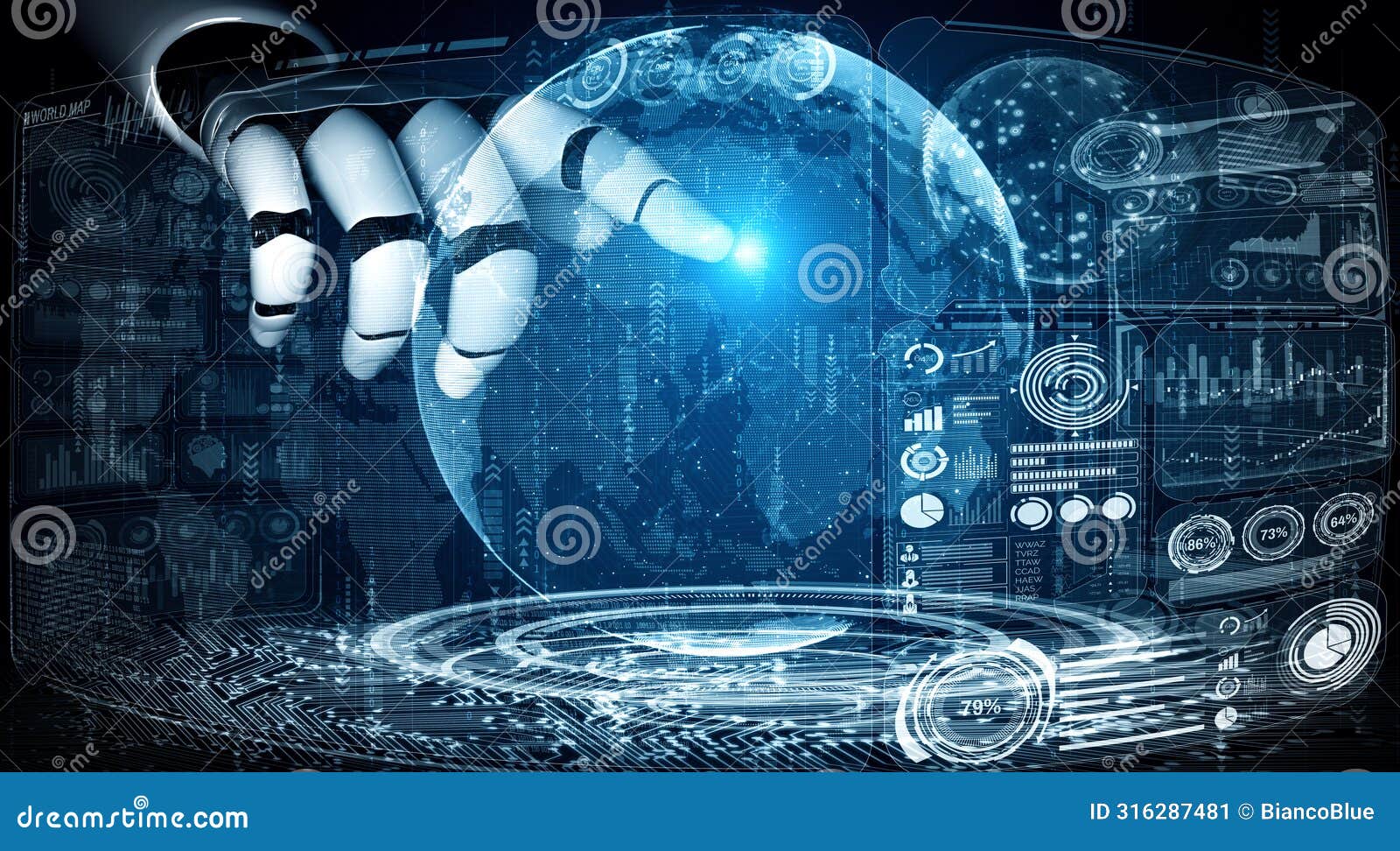 MLP Future Artificial Intelligence Robot and Cyborg. Stock Illustration ...