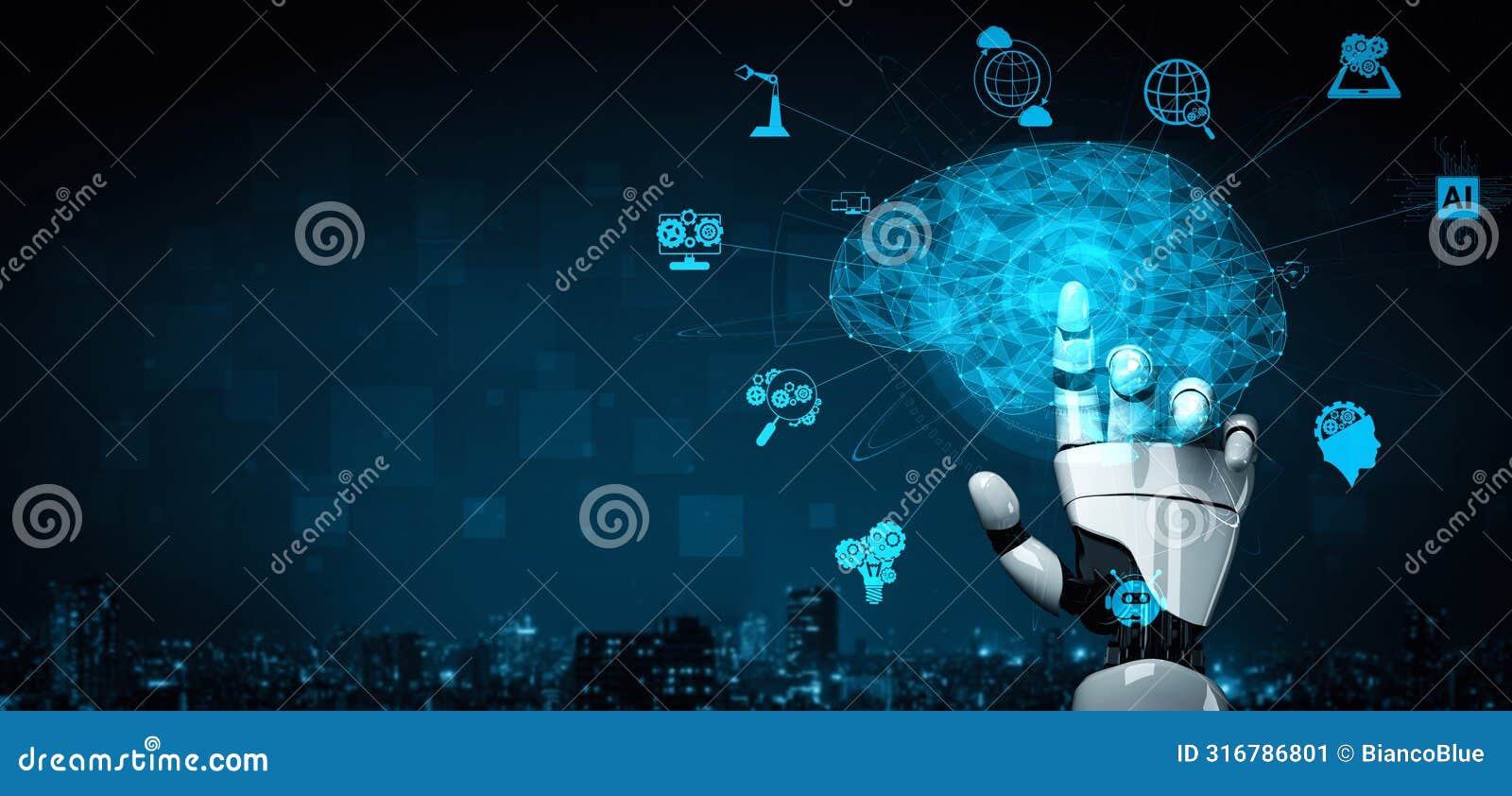 MLP Future Artificial Intelligence Robot and Cyborg. Stock Illustration ...