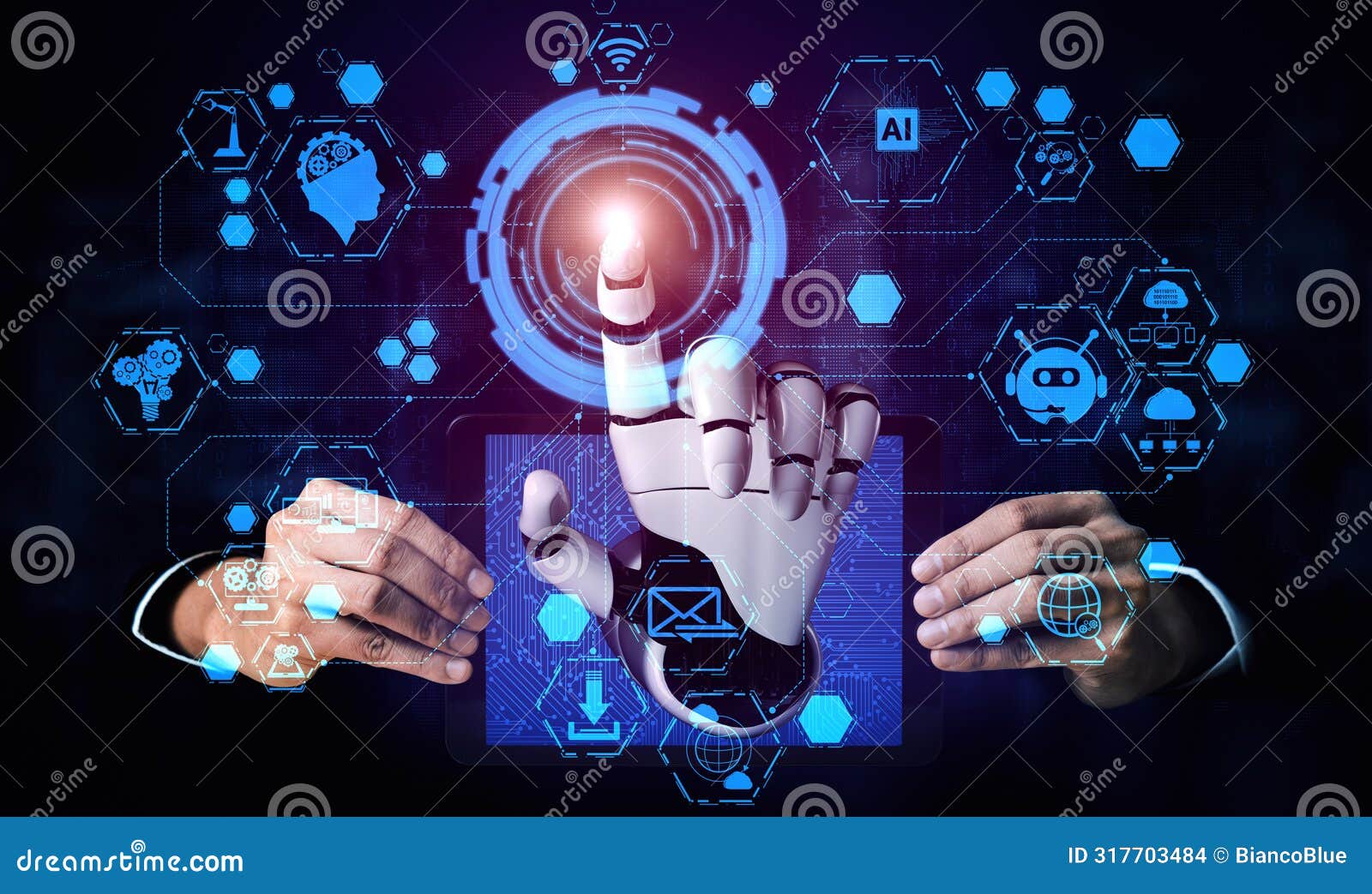 MLP Future Artificial Intelligence Robot and Cyborg. Stock Illustration ...