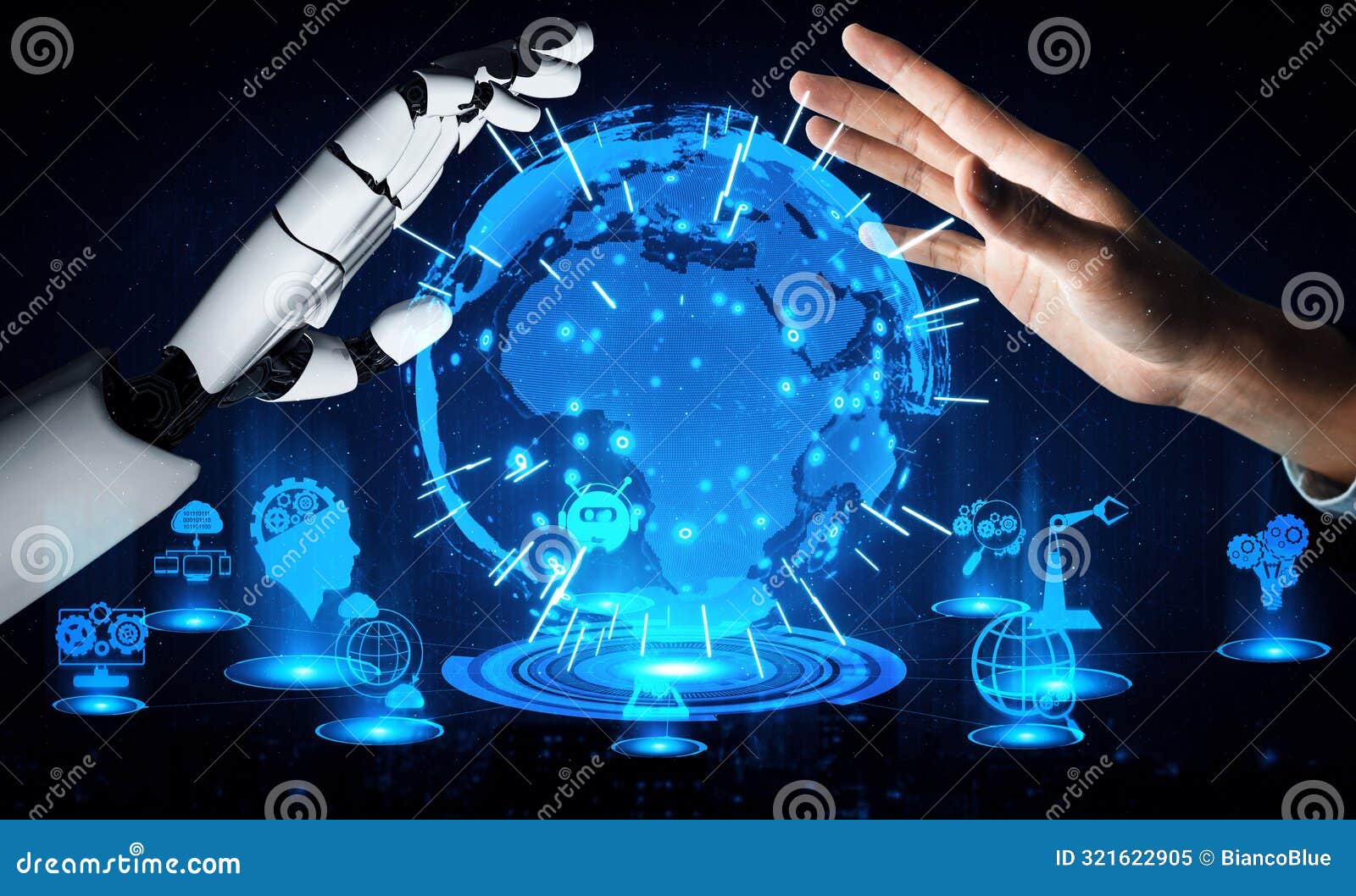 MLP Future Artificial Intelligence Robot and Cyborg. Stock Illustration ...