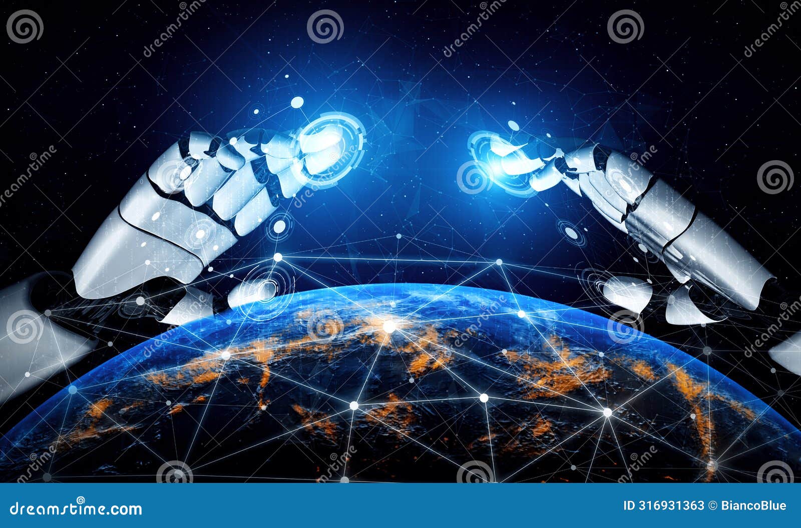 MLP Future Artificial Intelligence Robot and Cyborg. Stock Illustration ...