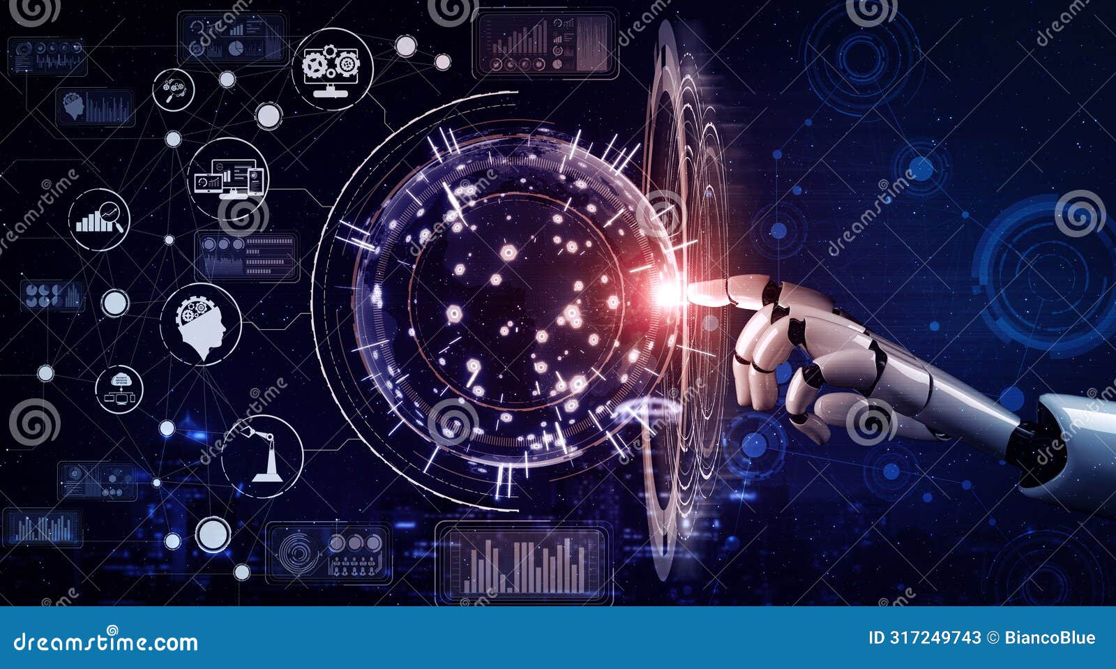 MLP Future Artificial Intelligence Robot and Cyborg. Stock Illustration ...