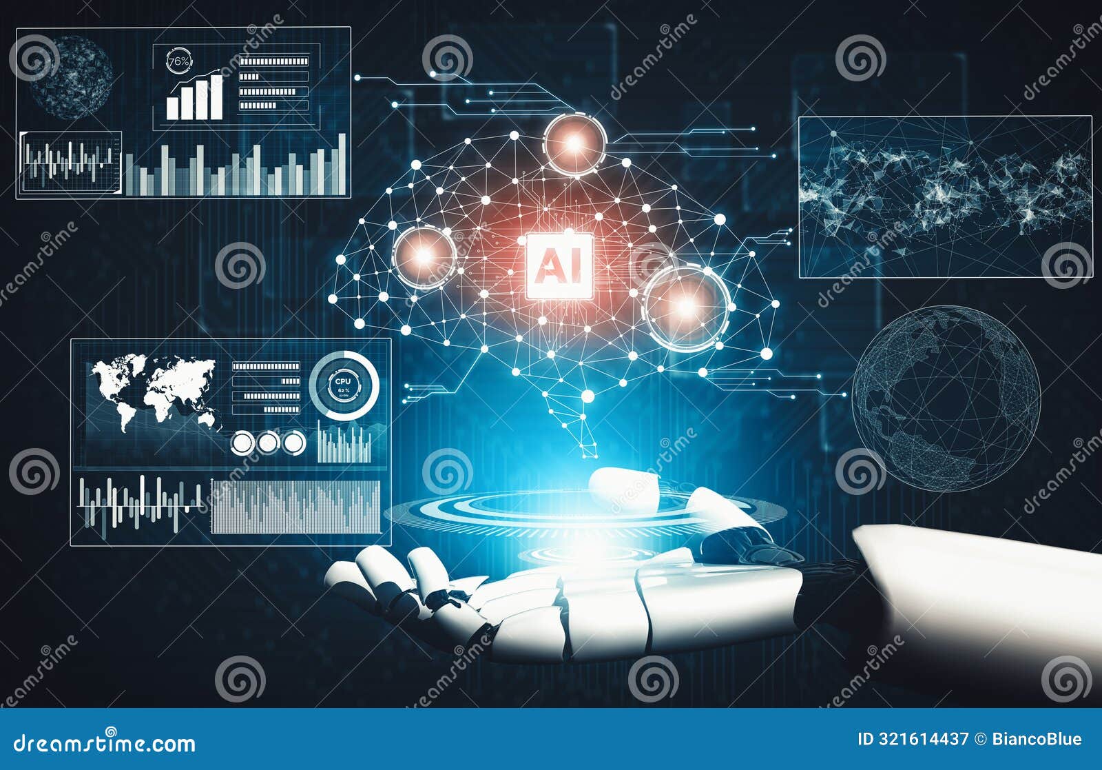 MLP Futuristic AI Thinking of Droid Robot Artificial Intelligence ...