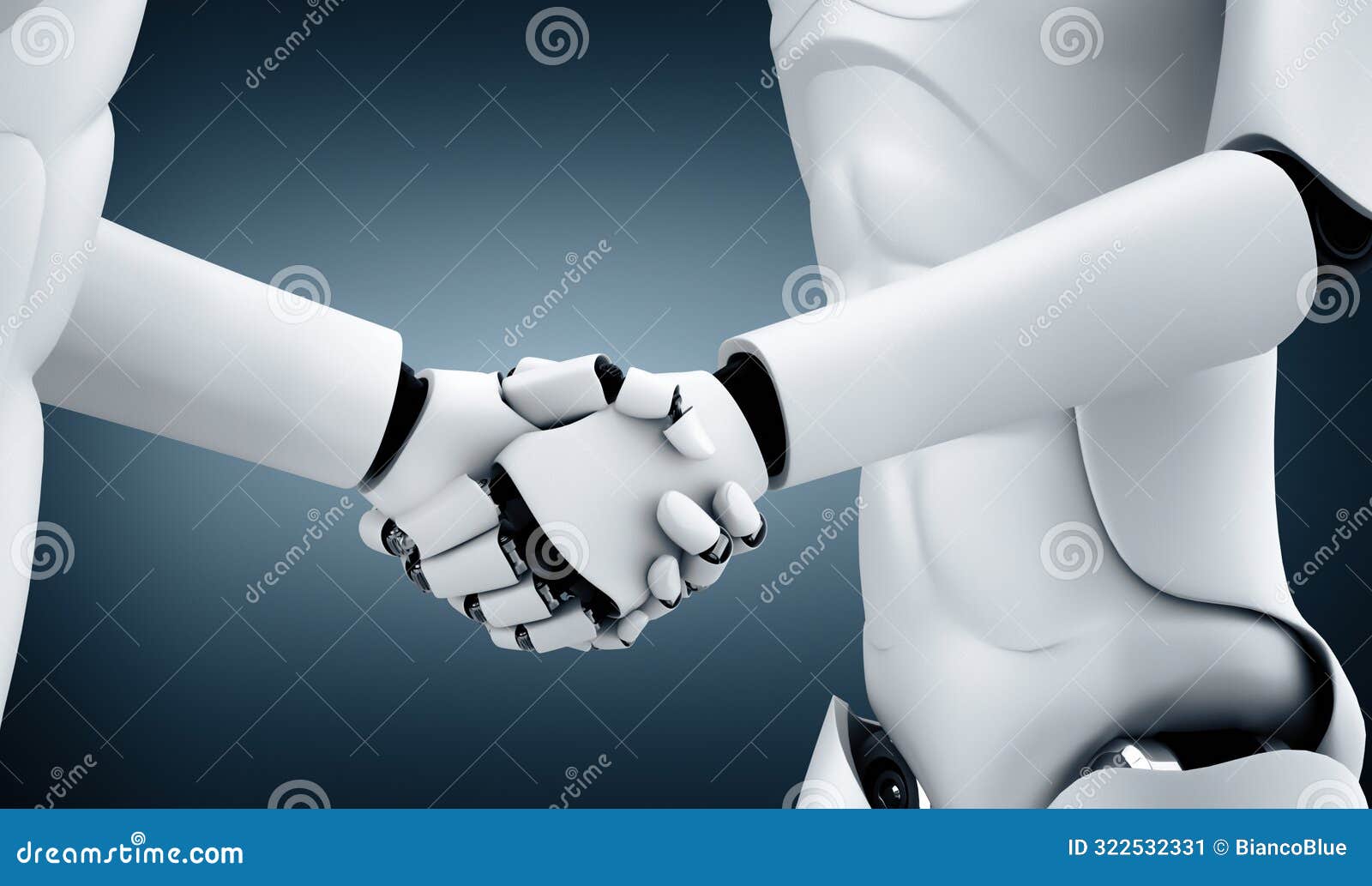 MLP 3D Rendering Humanoid Robot Handshake To Collaborate Future ...