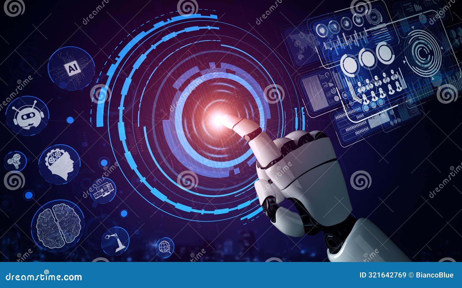 MLP Future Artificial Intelligence Robot and Cyborg. Stock Illustration - Illustration of ...