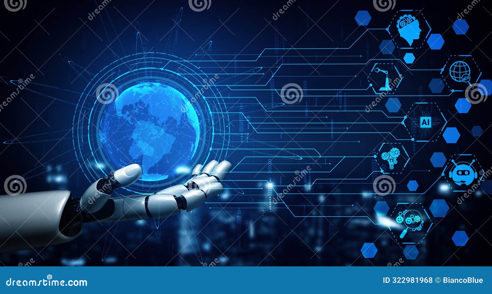 MLP Future Artificial Intelligence Robot and Cyborg. Stock Illustration ...