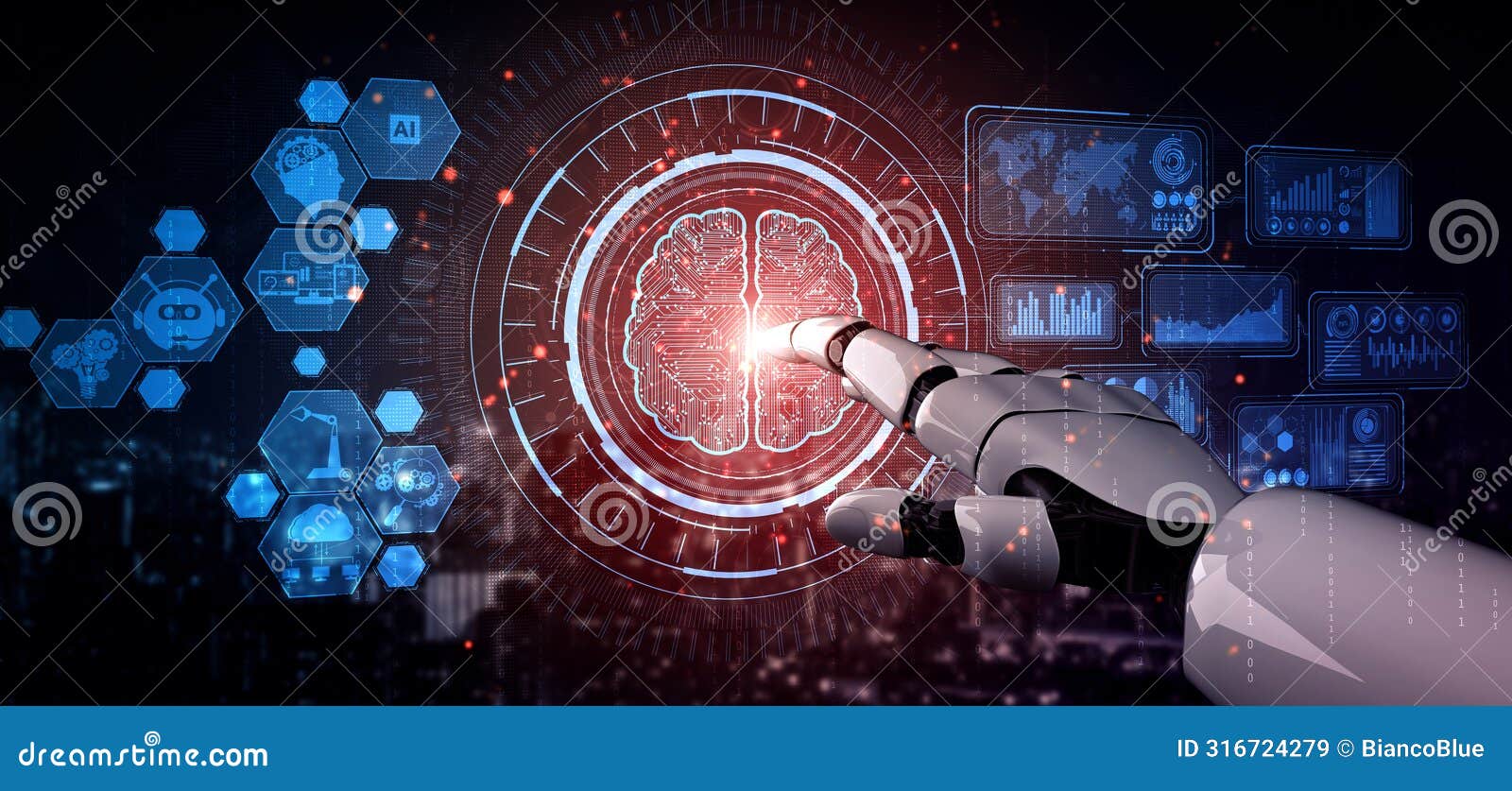 MLP Future Artificial Intelligence Robot and Cyborg. Stock Illustration ...