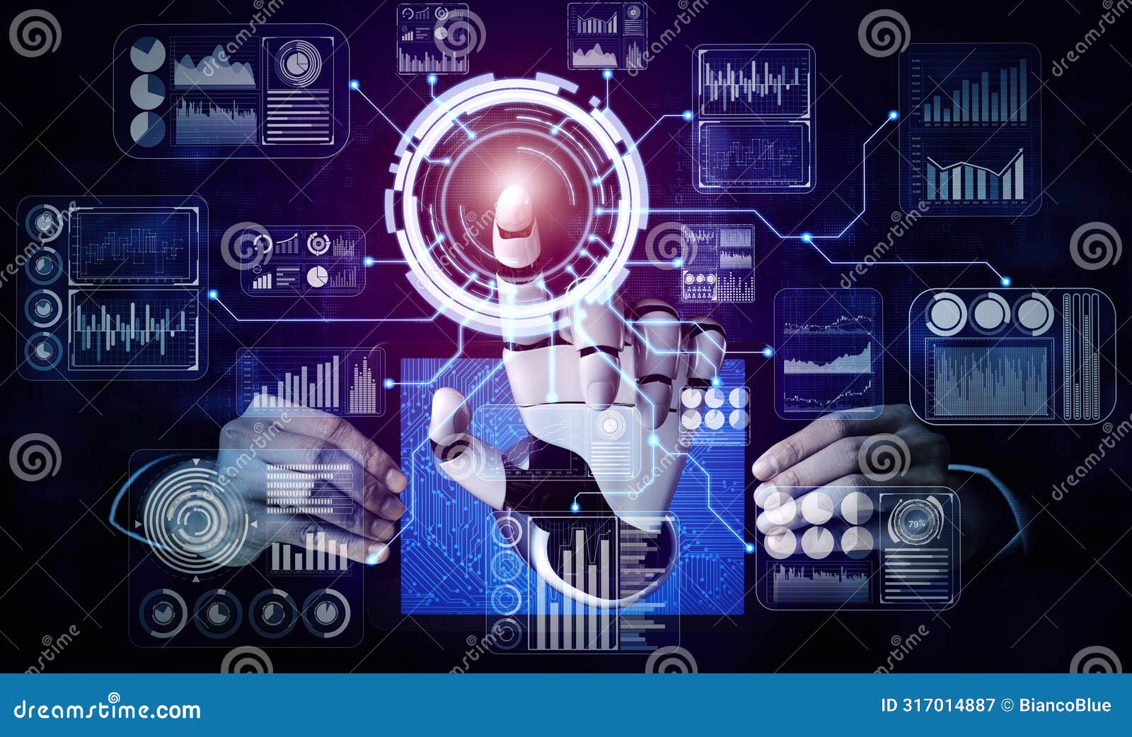 MLP Future Artificial Intelligence Robot and Cyborg. Stock Illustration ...