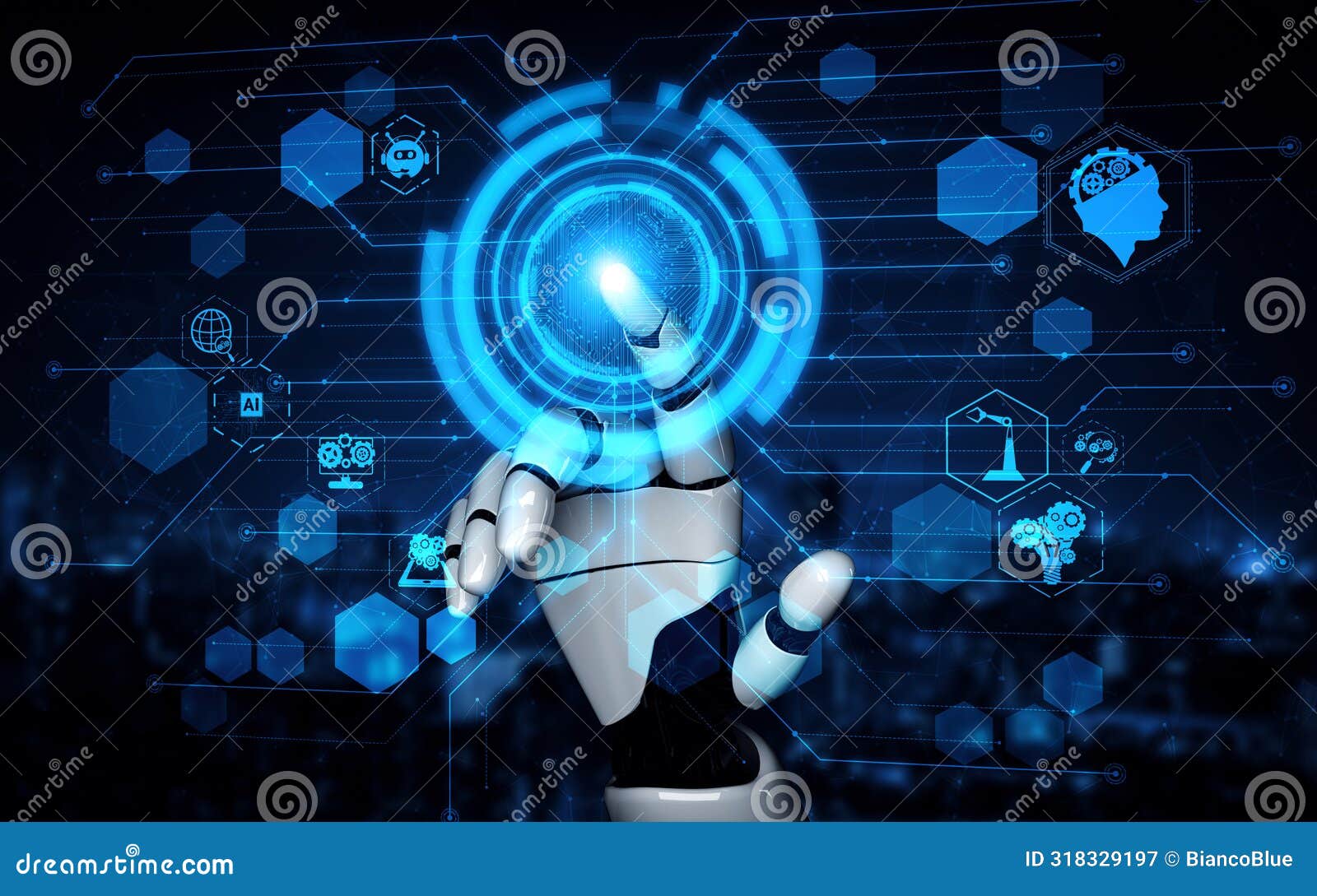 MLP Future Artificial Intelligence Robot and Cyborg. Stock Illustration ...