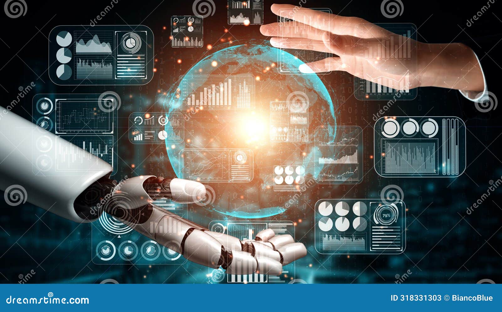 MLP Future Artificial Intelligence Robot and Cyborg. Stock Illustration ...