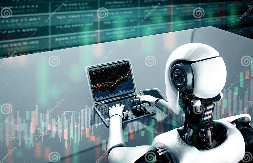 MLP Future Financial Technology Controlled by AI Robot Using Machine Learning Stock Illustration ...