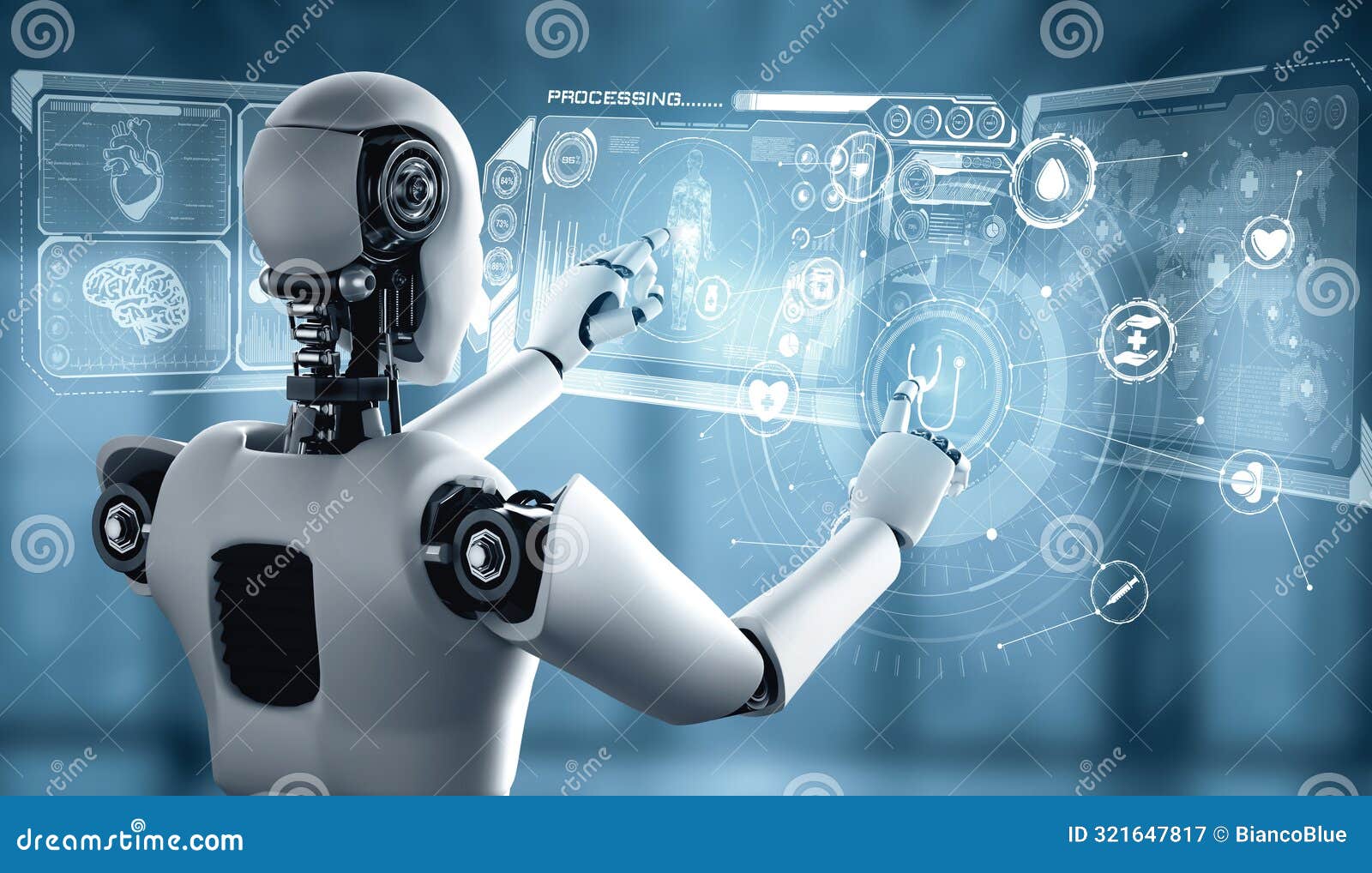 Future Medical Technology Uses AI Robots For Diagnosis. Medical ...