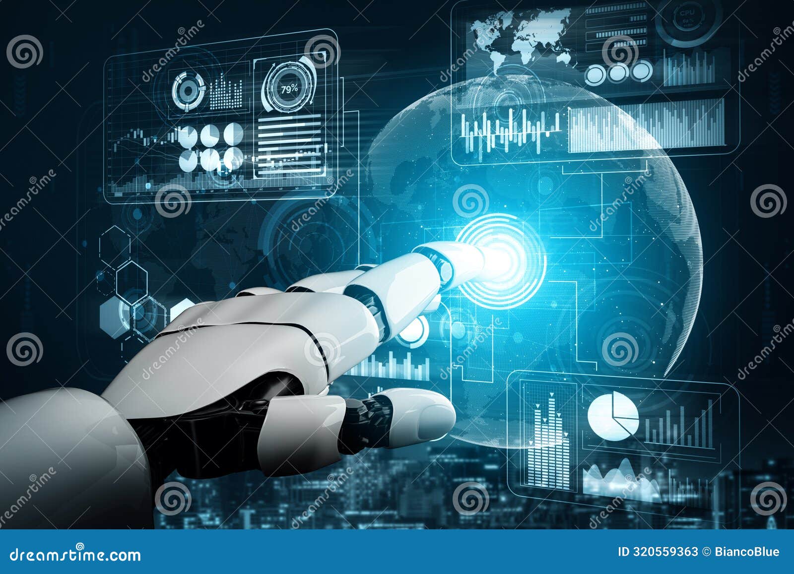 MLP Futuristic Robot Artificial Intelligence Concept. Stock ...