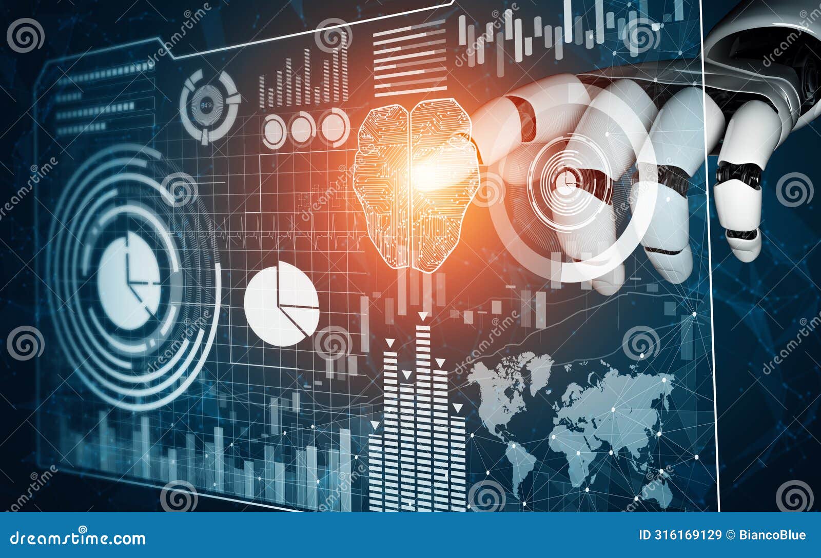 MLP Futuristic Robot Artificial Intelligence Concept. Stock ...