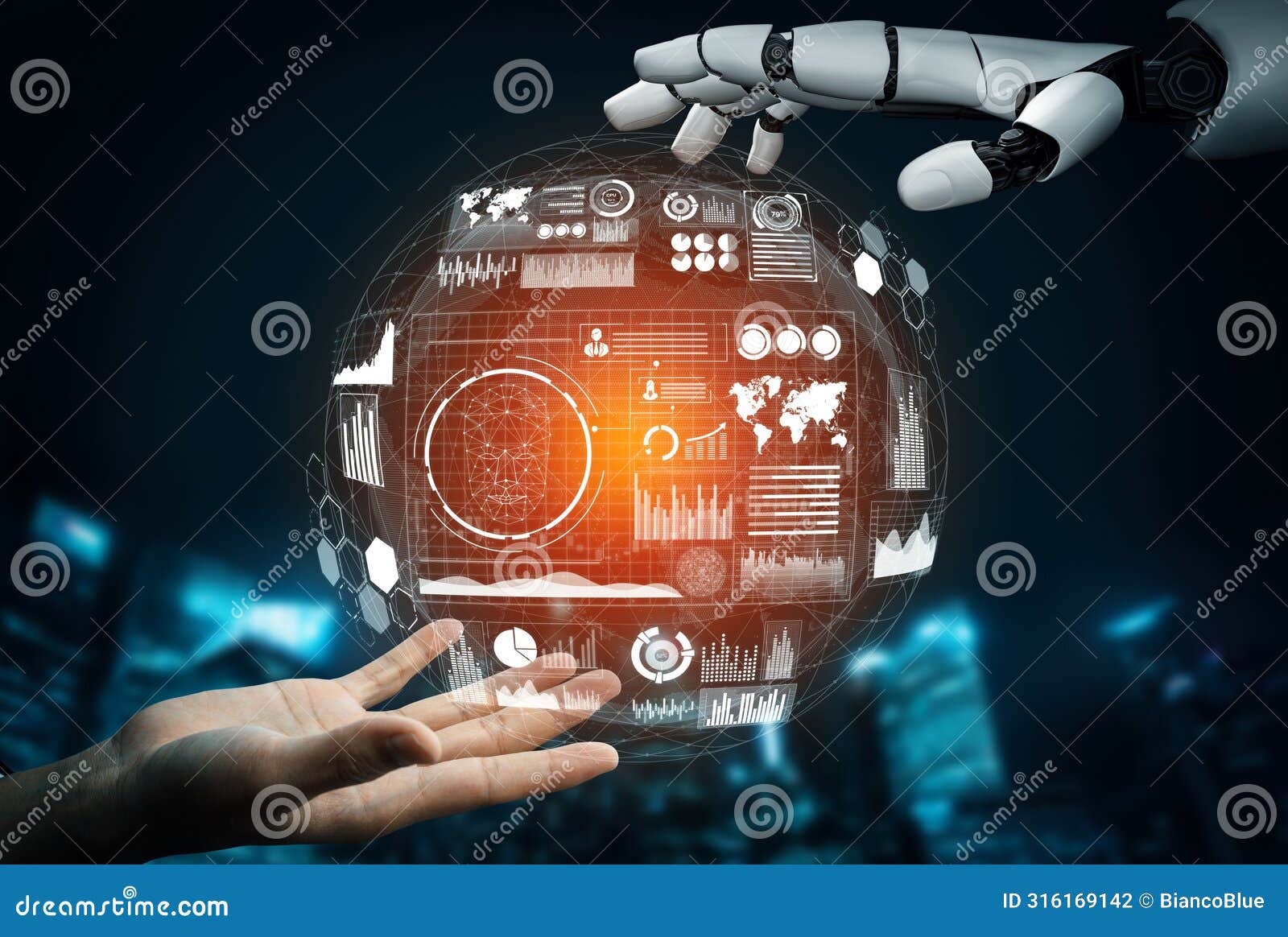 MLP Futuristic Robot Artificial Intelligence Concept. Stock ...