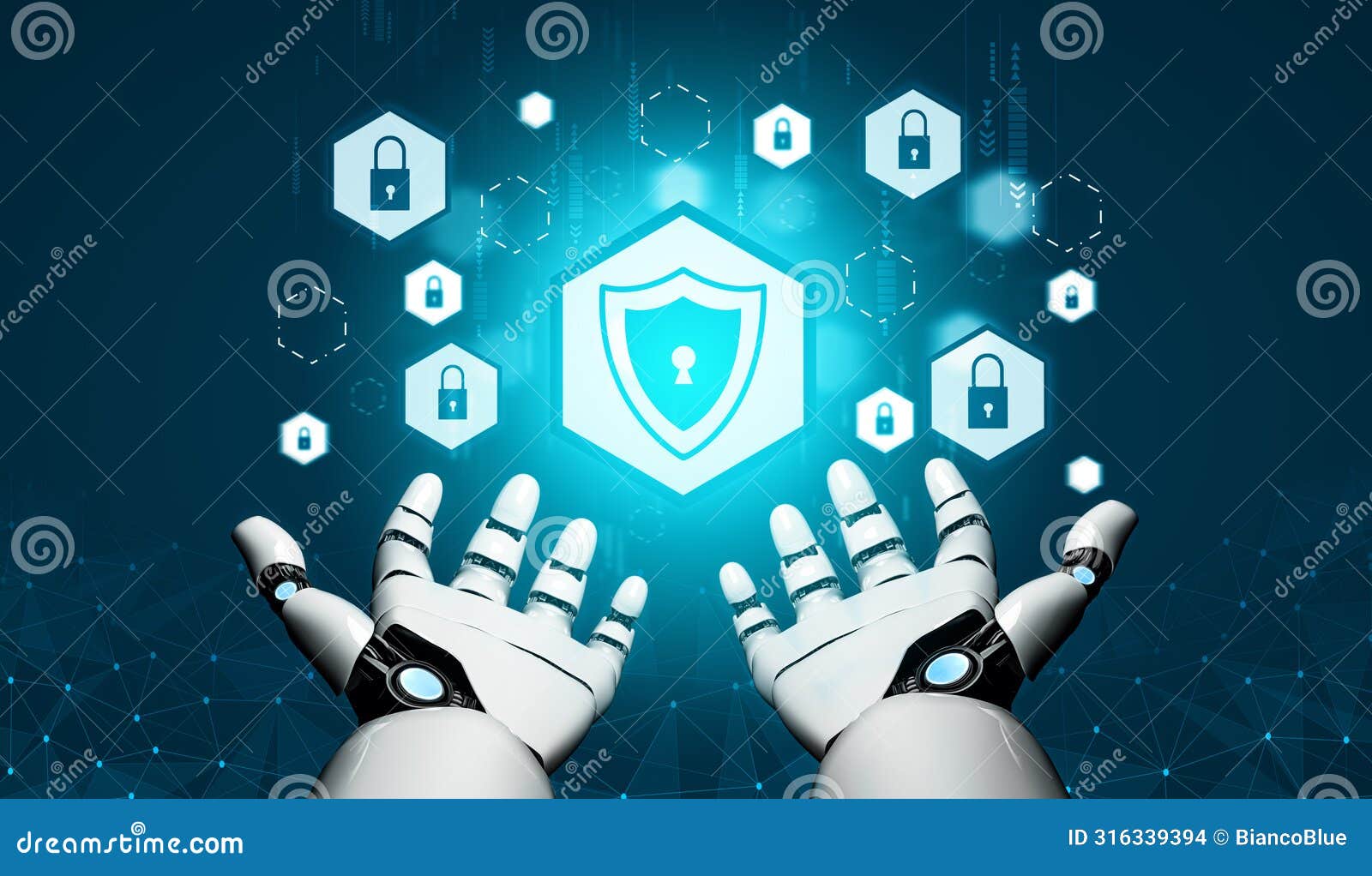 MLP Futuristic Robot Artificial Intelligence Concept. Stock ...