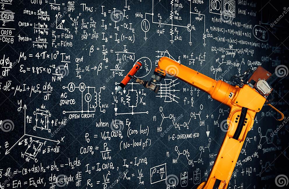 MLP Robot Arm AI Analyzing Mathematics for Mechanized Industry Problem Solving Stock Image ...