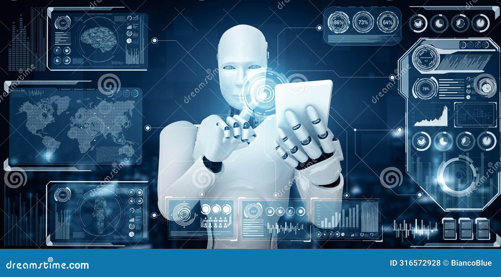 MLP Robot Humanoid Use Mobile Phone or Tablet for Big Data Analytic ...