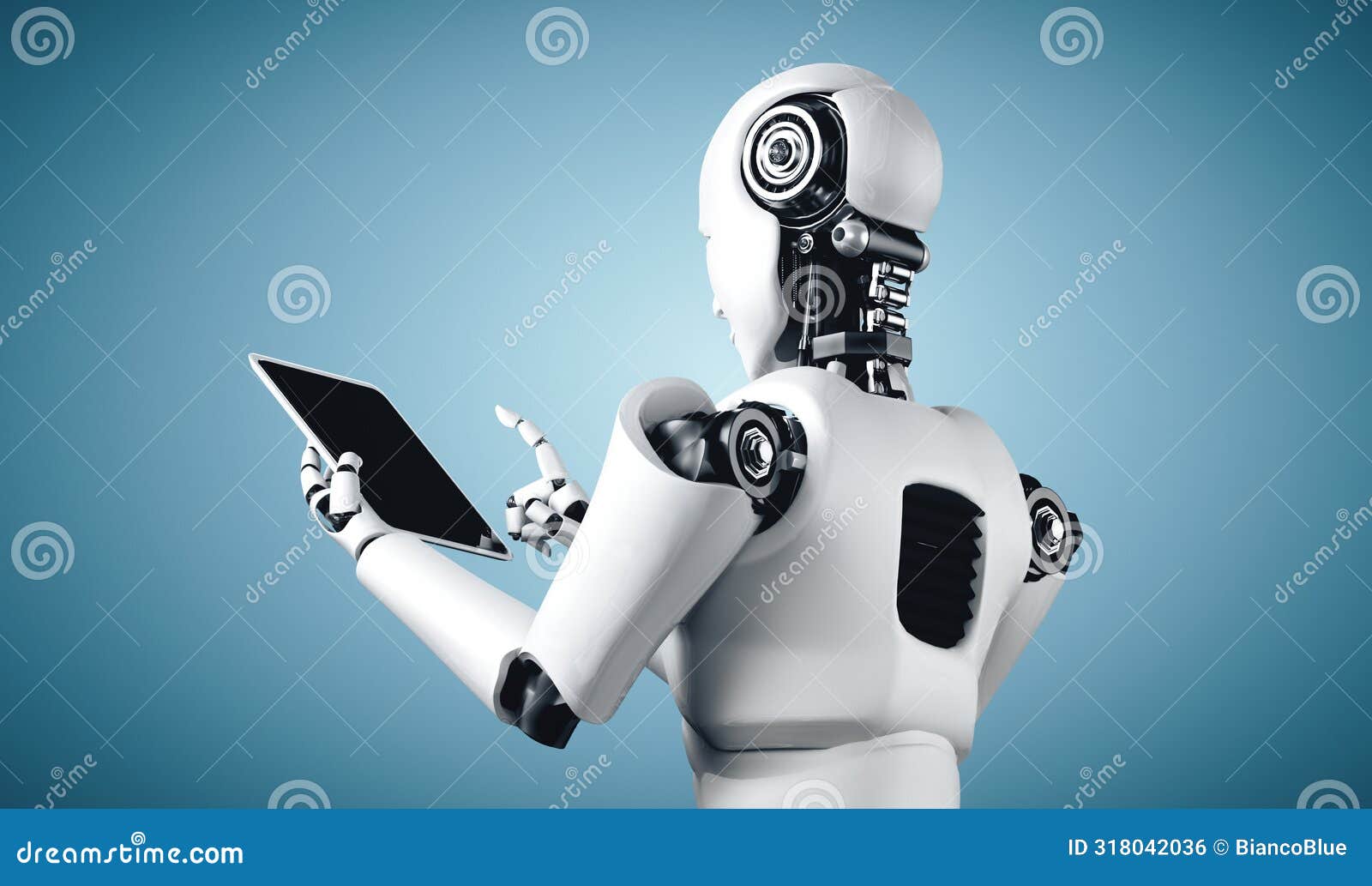 MLP Robot Humanoid Using Tablet Computer in Future Office Stock ...