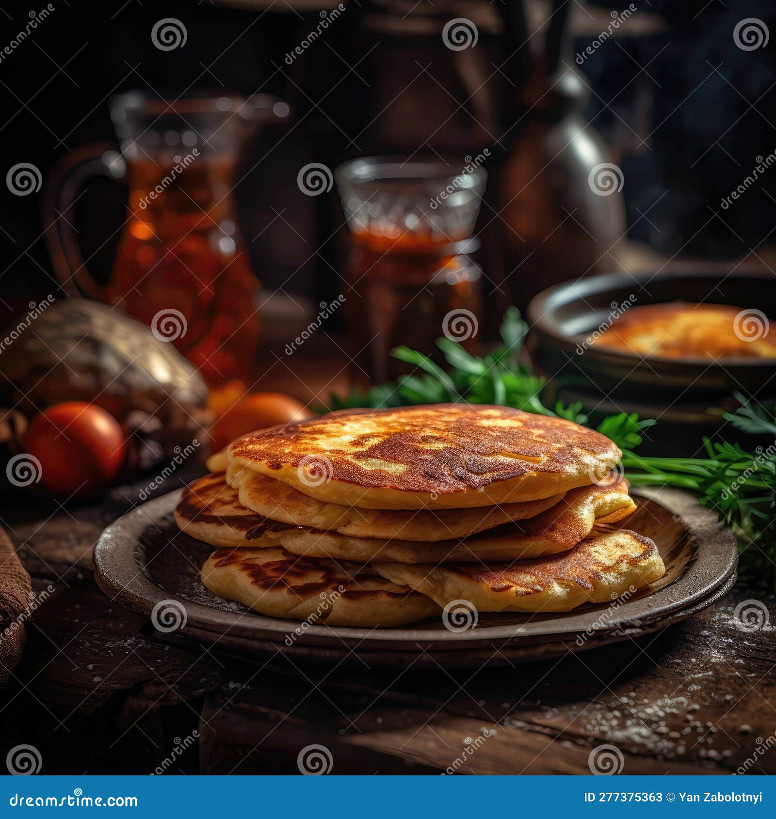 Mlyntsi Ukrainian Pancakes on Stone in Rustic Pub Ukrainian Dishes ...