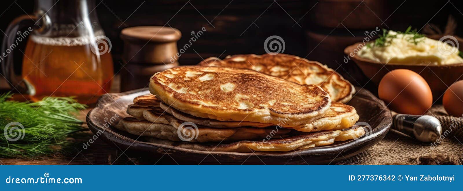 Mlyntsi Ukrainian Pancakes on Stone Rustic Pub Ukrainian Dishes Wide ...