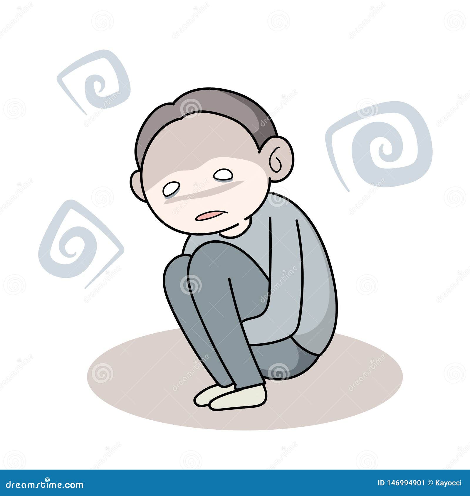 Coward Manga Image - Troubled Person Stock Vector - Illustration of ...