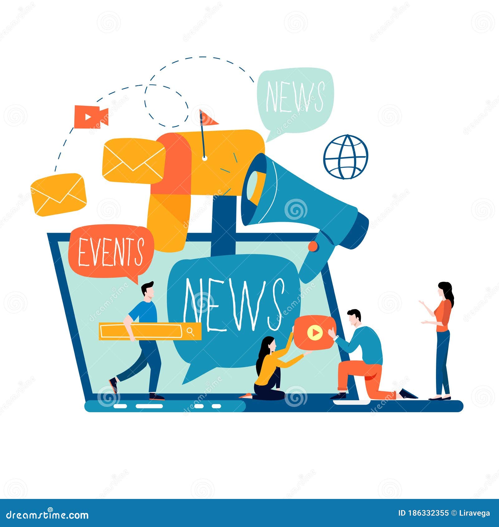 E-mail News, Subscription, Promotion Flat Vector Illustration Design ...