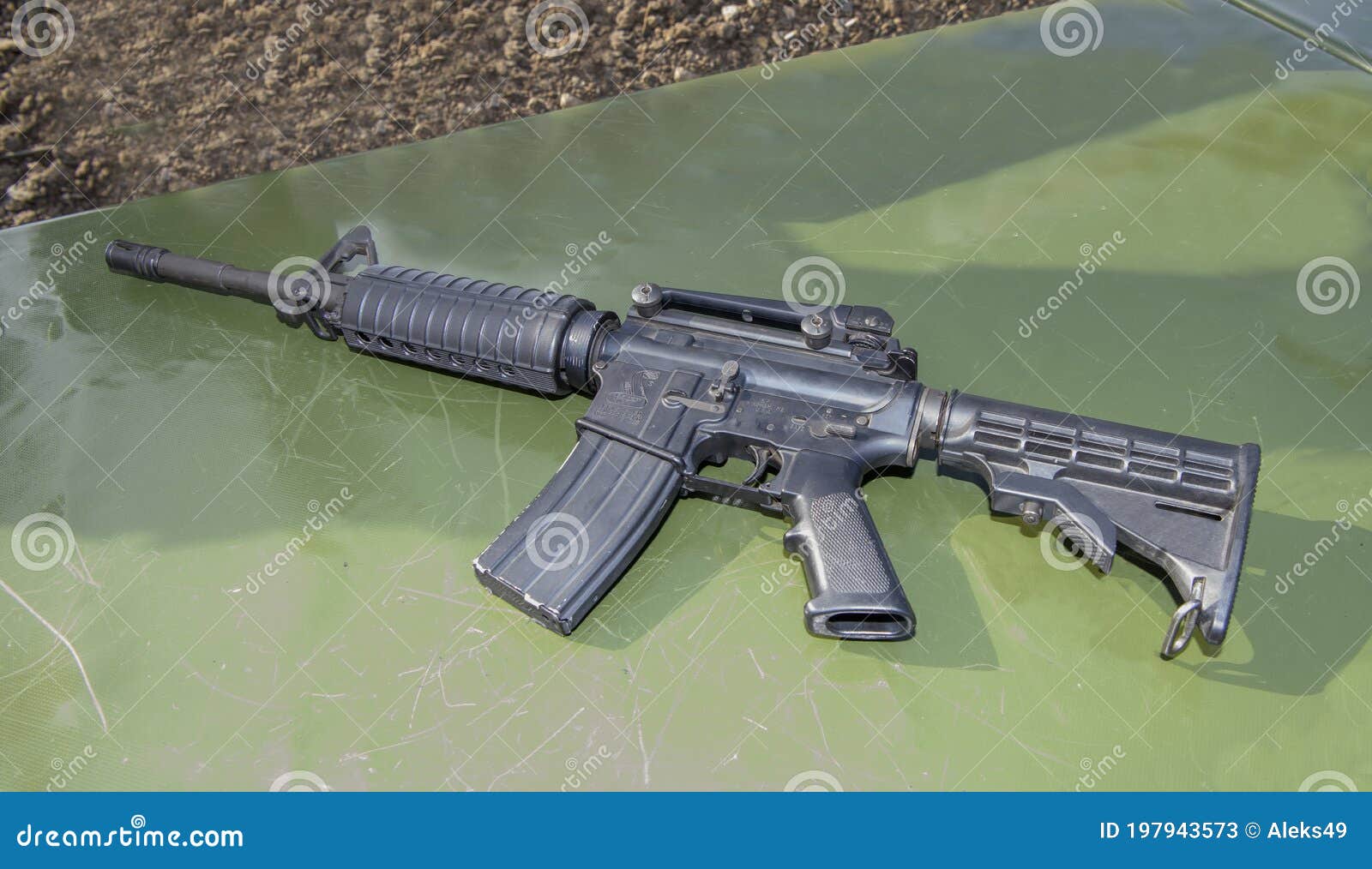 5.56 Mm American Semi-automatic Rifle XM-15 Stock Image - Image of ...