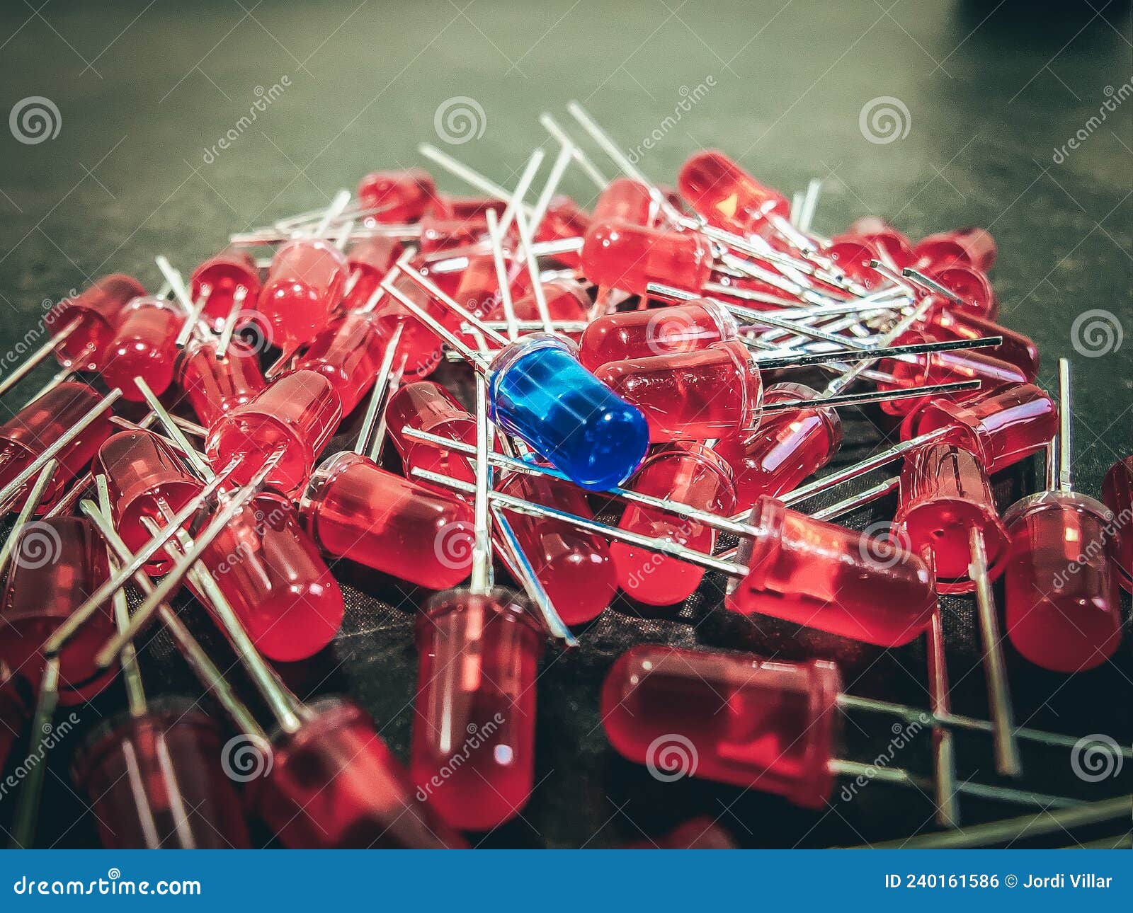 5mm Blue and Red Led Diode, on the Table, for Pcbs Mounting Stock Photo ...