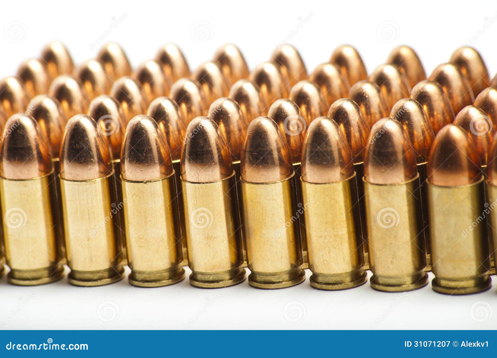9mm bullets in a row stock image. Image of casing, ammunition - 31071207
