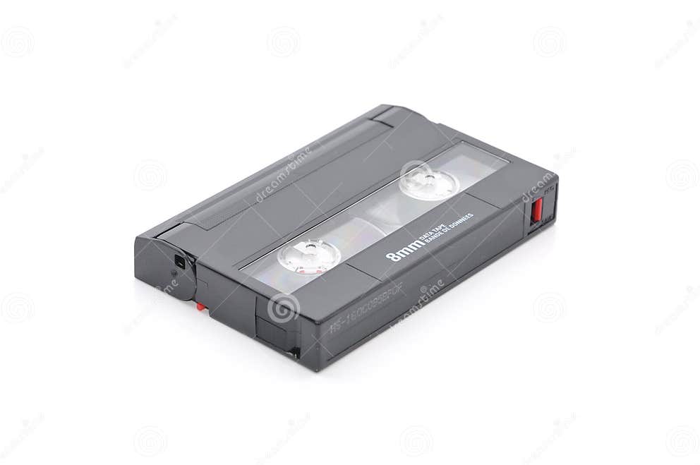 8mm Computer Tape Backup Data Cartridge Over White Background Stock ...