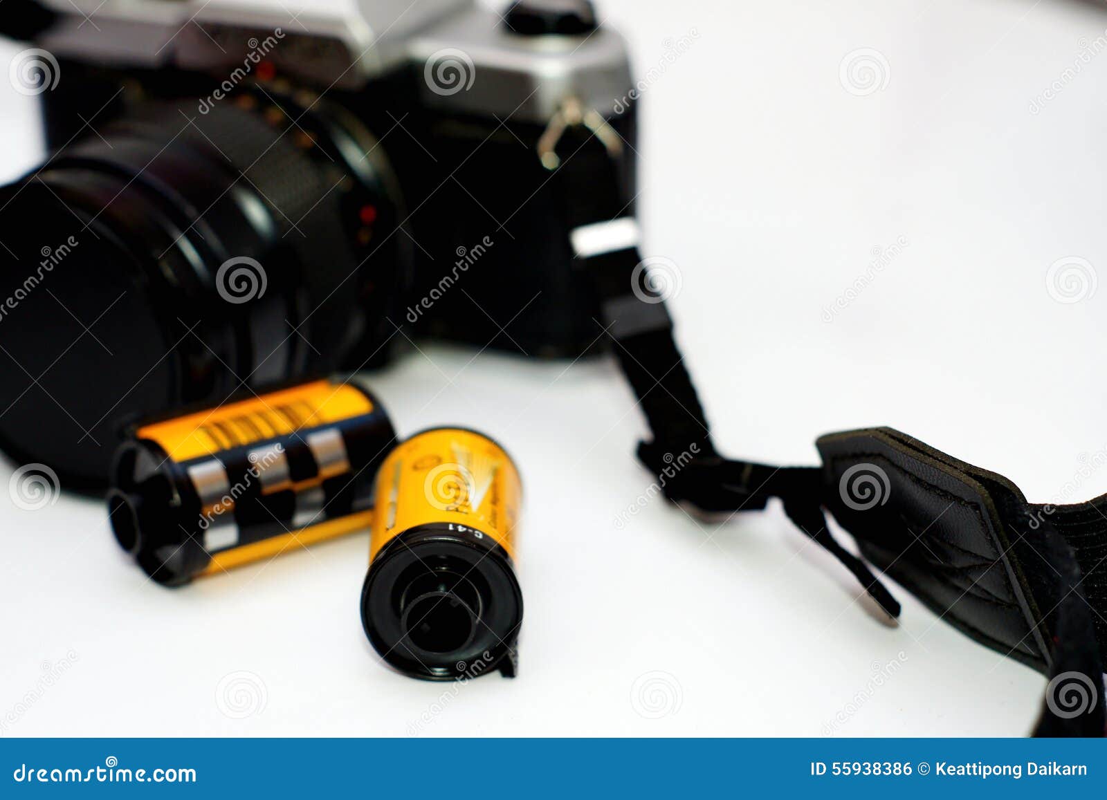 35mm Film Rolls and Film Camera Stock Photo - Image of photographer ...