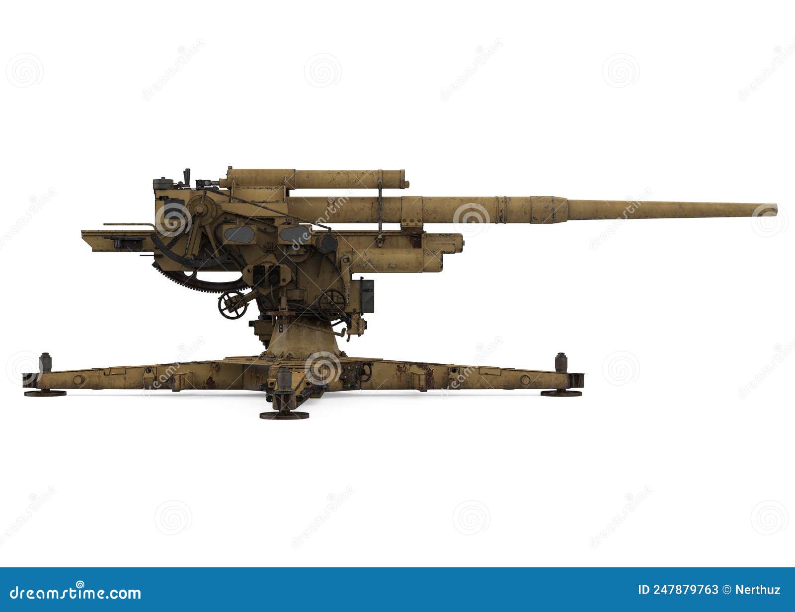 88mm Flak Gun Artillery Isolated Royalty-Free Stock Photography ...