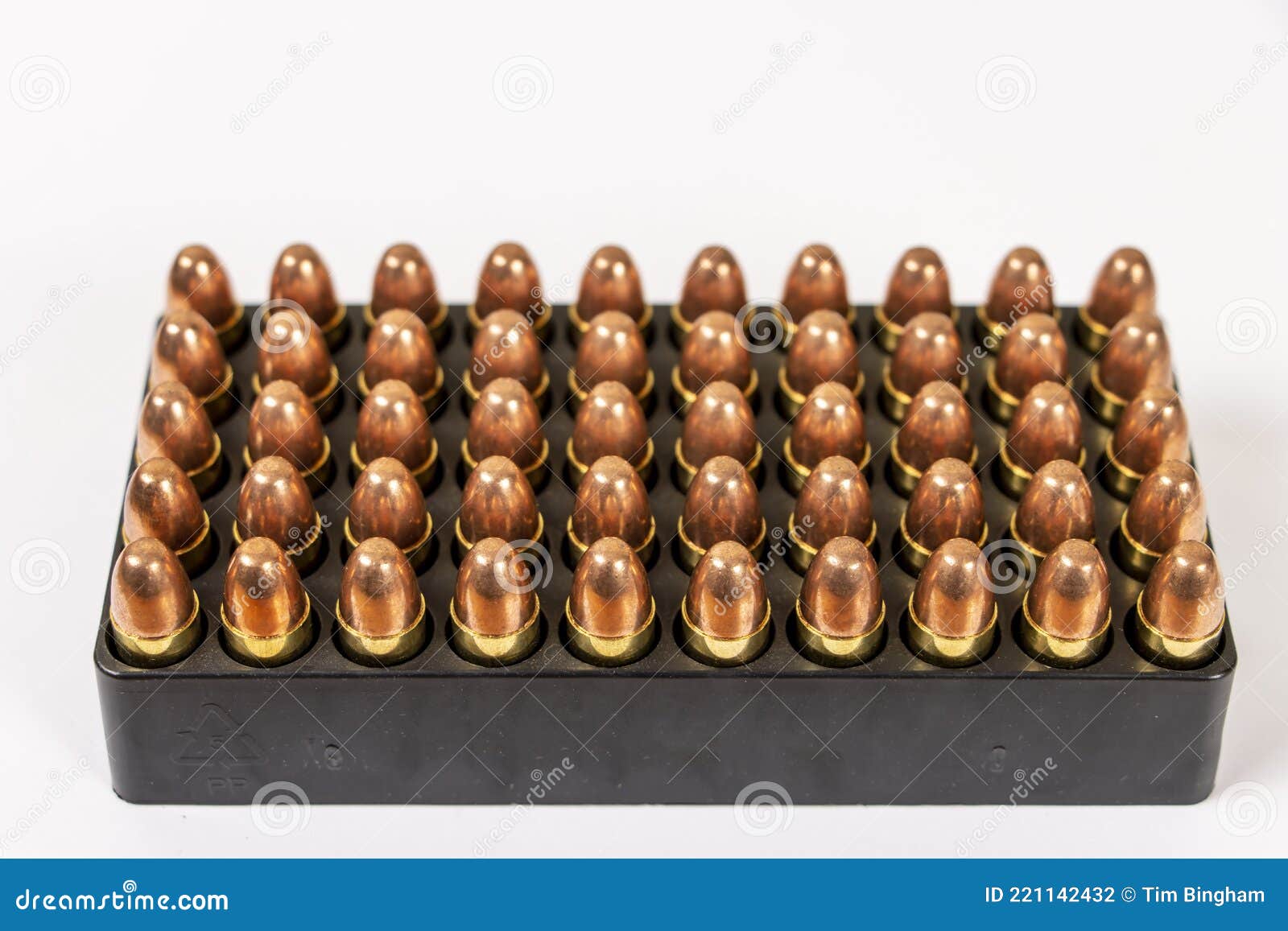 9mm Full Metal Jacket Bullets Stock Photo - Image of jacket, stockpile ...