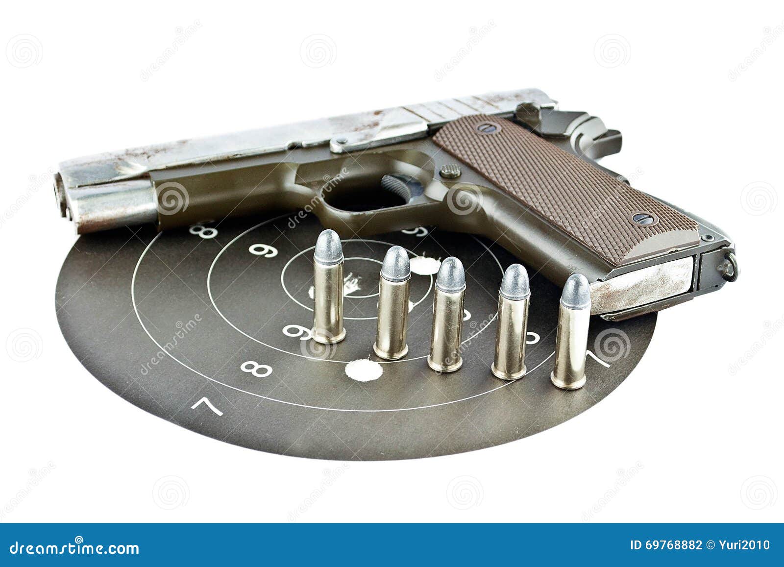 9-mm Handgun and Target Shooting Stock Photo - Image of automatic ...