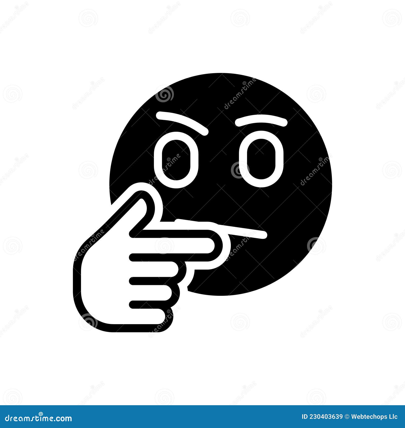 Black Solid Icon for Mm-Hmm, Think and Expression Stock Vector ...