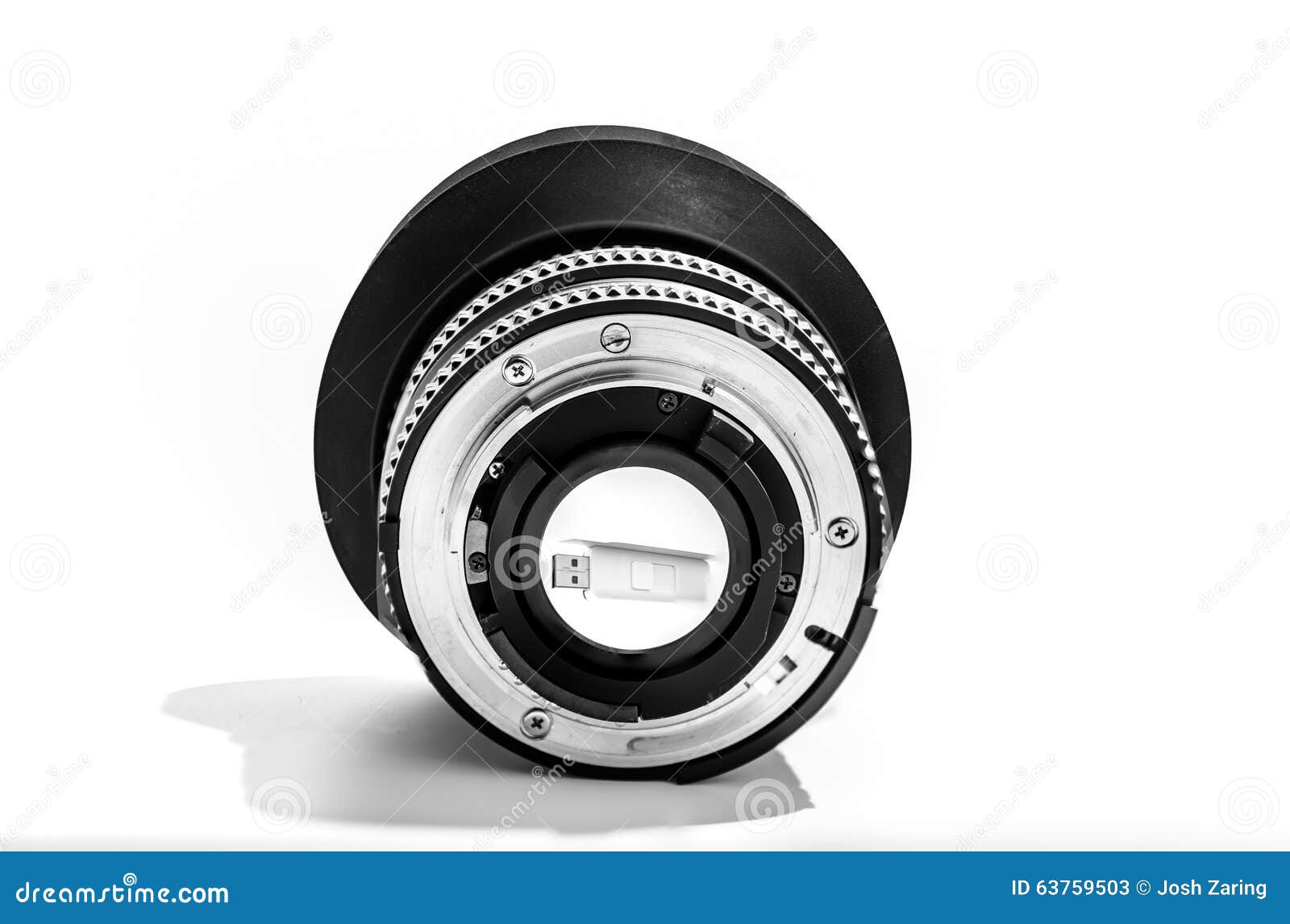 50mm Lens Back Thumb Drive in Focus Stock Image - Image of memory ...