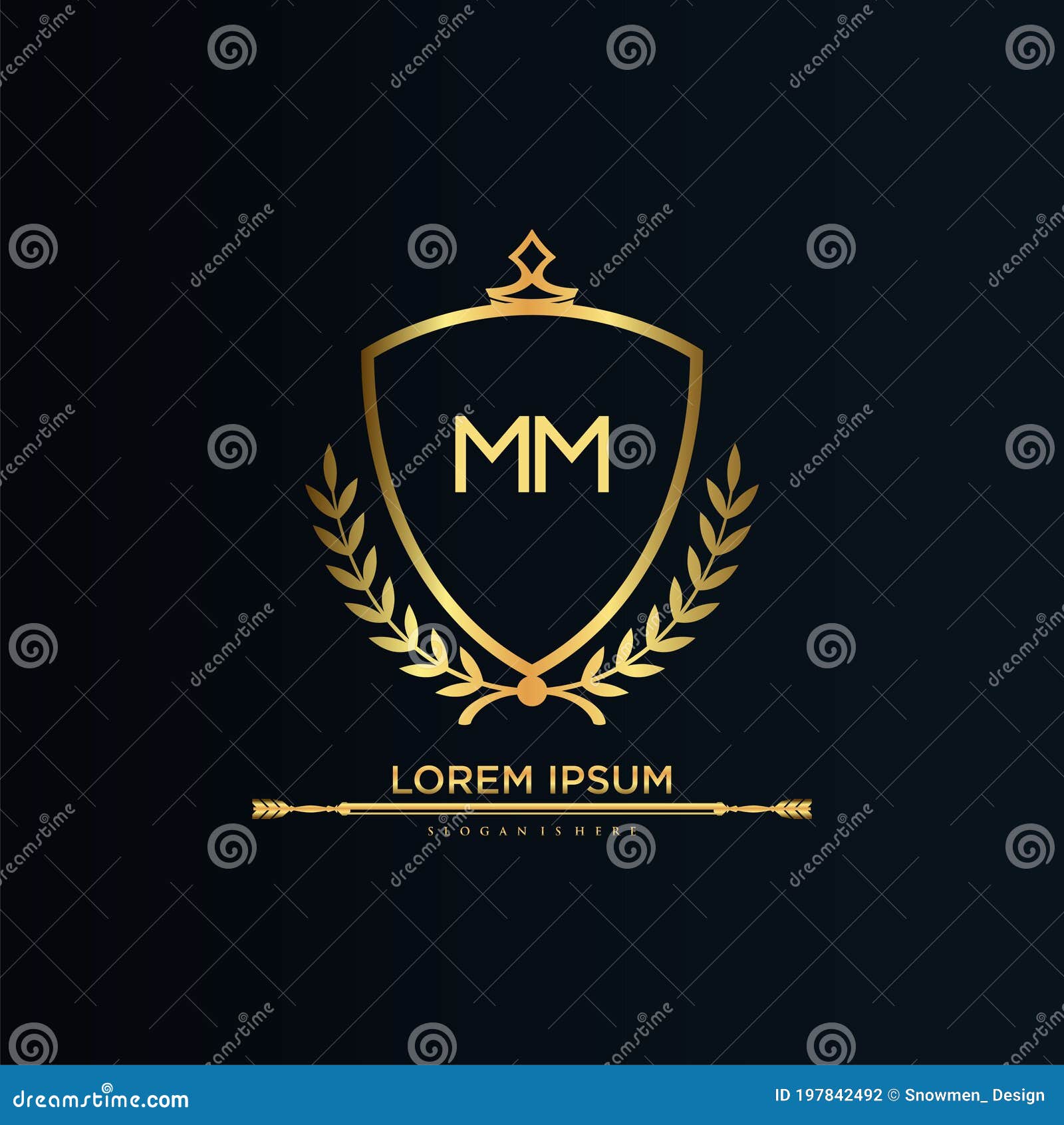 MM Letter Initial with Royal Template.elegant with Crown Logo Vector ...