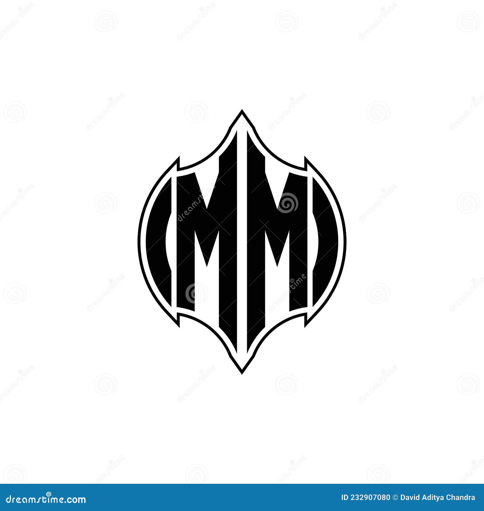 MM Logo Monogram Geometric Shield Shape Style Stock Vector ...