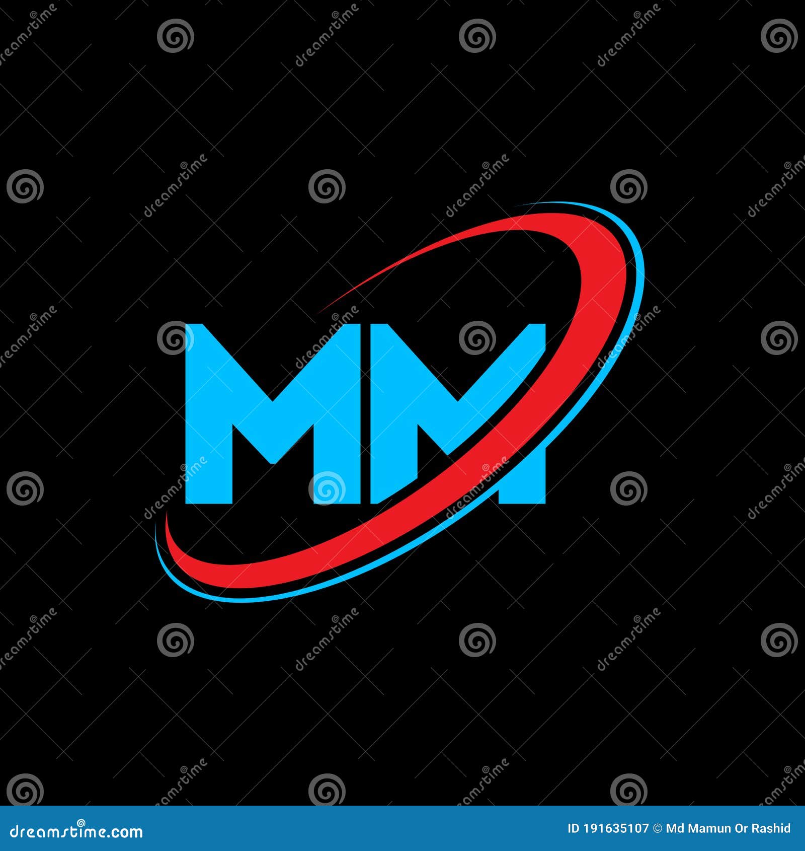 MM M M Letter Logo Design. Initial Letter MM Linked Circle Uppercase ...