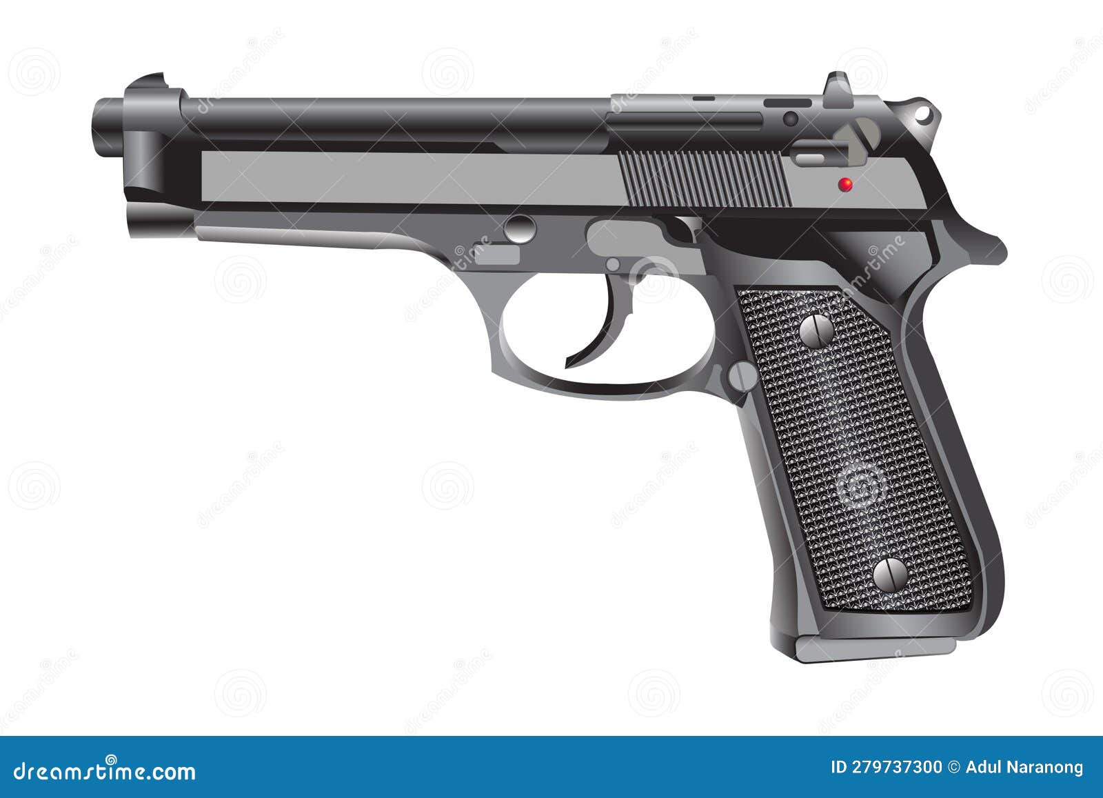 9mm magazine pistol. stock vector. Illustration of protection - 279737300