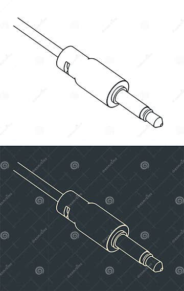 3.5 Mm Mini-jack Isometric Drawings Stock Vector - Illustration of ...
