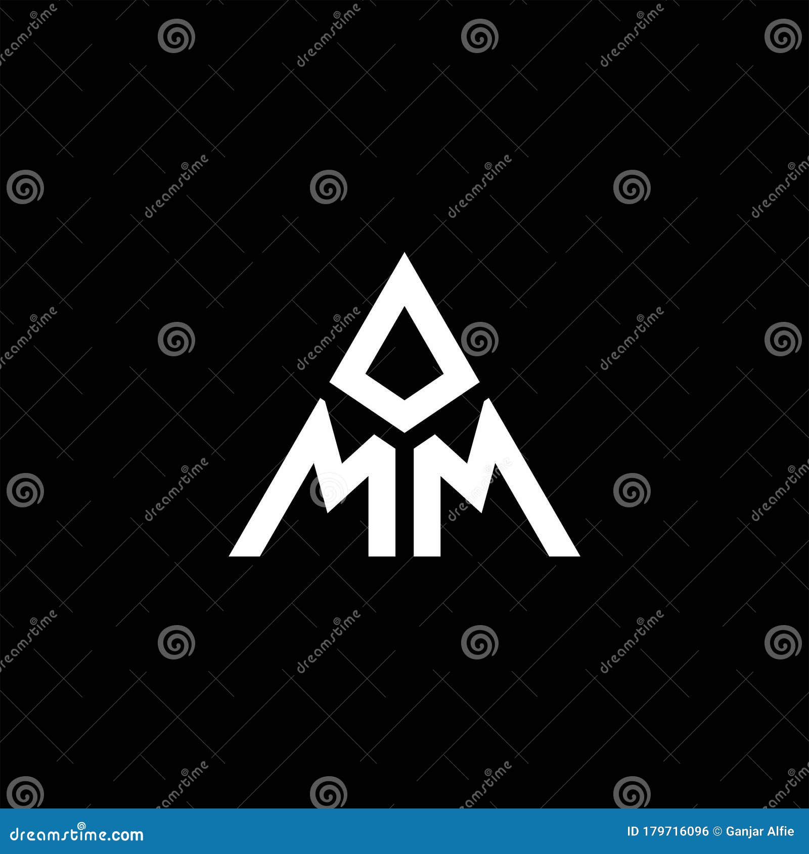MM Monogram Logo with 3 Pieces Shape Isolated on Triangle Stock Vector ...