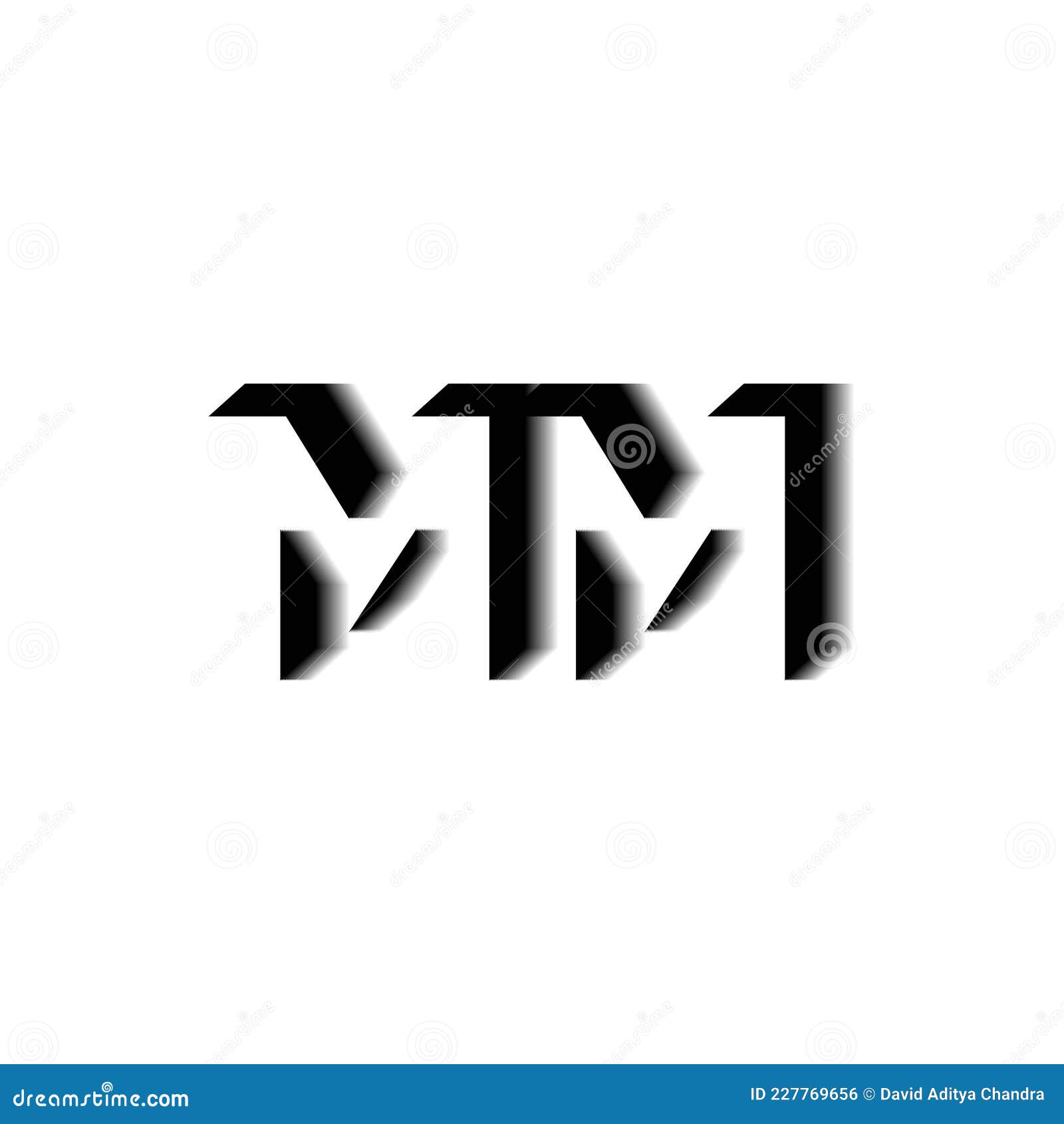 MM Monogram Shadow Shape Style Stock Vector - Illustration of graphic ...
